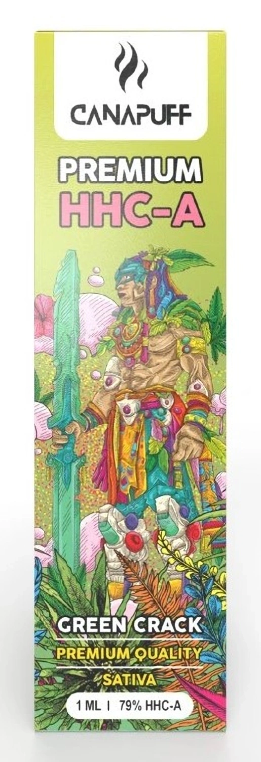 CanaPuff HHCA Jednorazowy długopis Vape Green Crack, HHCA 79%, 1 ml