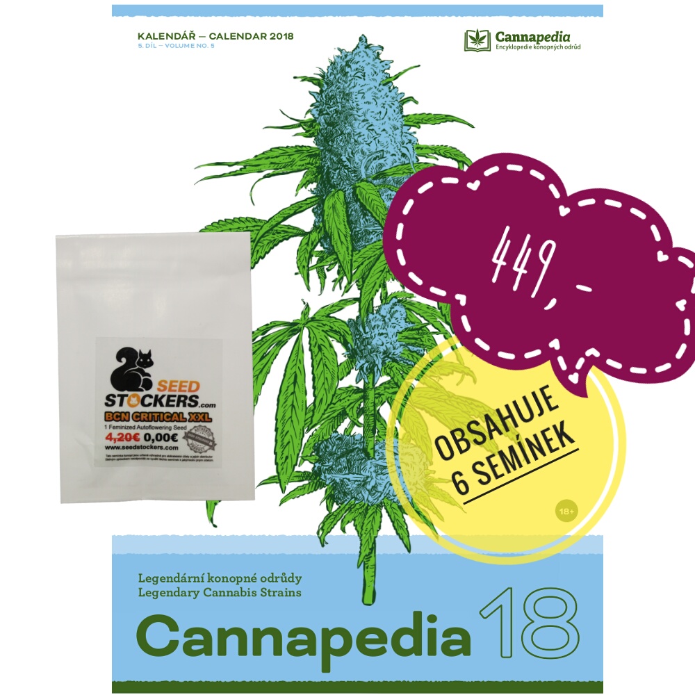 Kalendář Cannapedia 2018 - Legendární konopné odrůdy + 15x semínek BCN ...