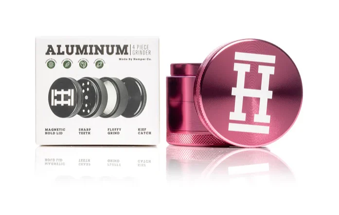 HEMPER Molinillo de hierbas de aluminio anodizado rosa, 4 piezas, 56 mm