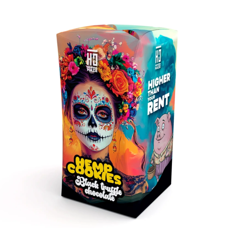 Heavens Haze Galletas de cáñamo con chocolate y trufa negra, 100 g