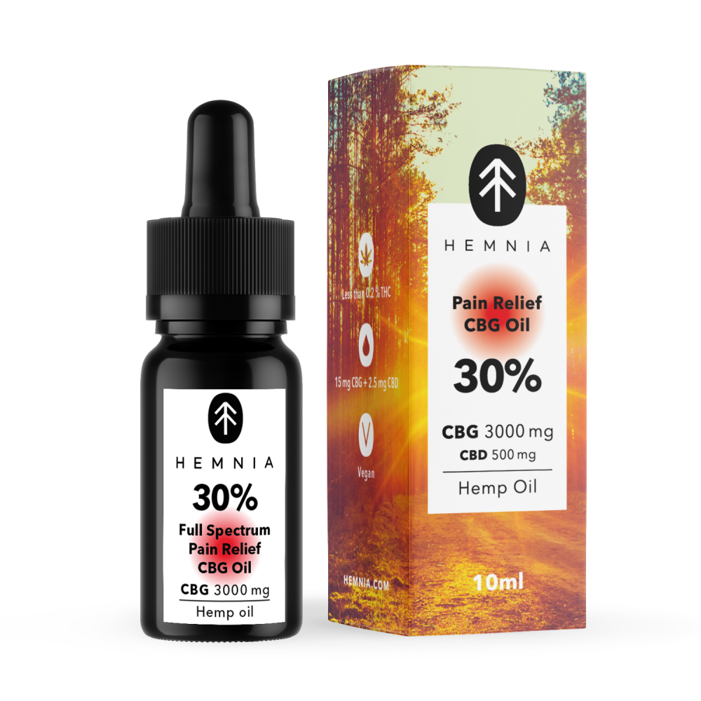 Hemnia Full spectrum Pain Relief CBG oil - 30 % CBG, 5 % CBD, 3000 mg ...