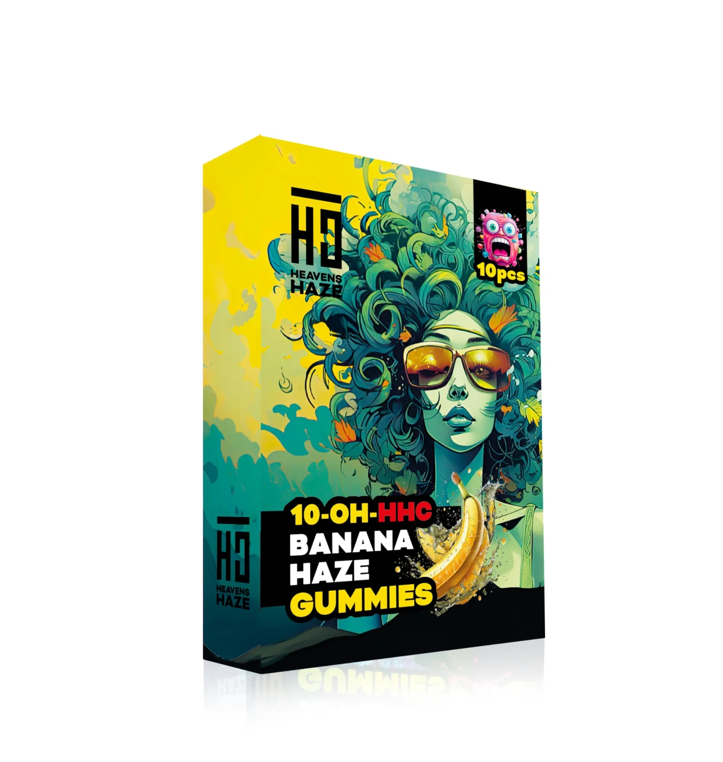 Heavens Haze 10-OH-HHC Gummies Banana Haze, 10 pcs x 40 mg, 400 mg 10 ...