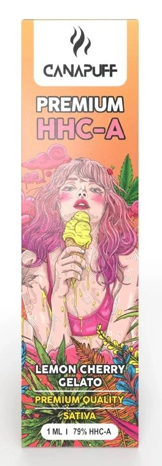 CanaPuff HHCA Disposable Vape Pen Lemon Cherry Gelato, HHCA 79 %, 1 ml