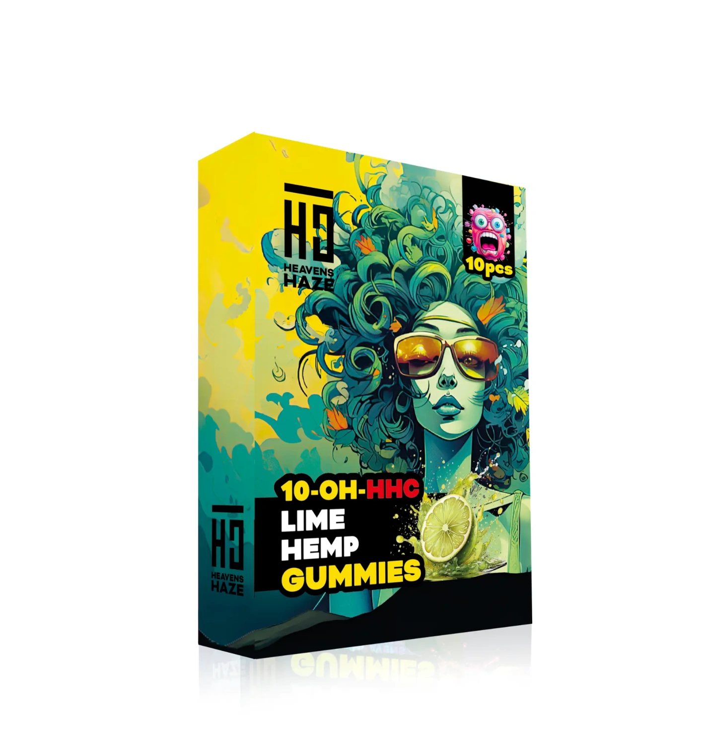 Heavens Haze Gomitas de 10-OH-HHC de cáñamo y lima, 10 unidades x 40 mg ...