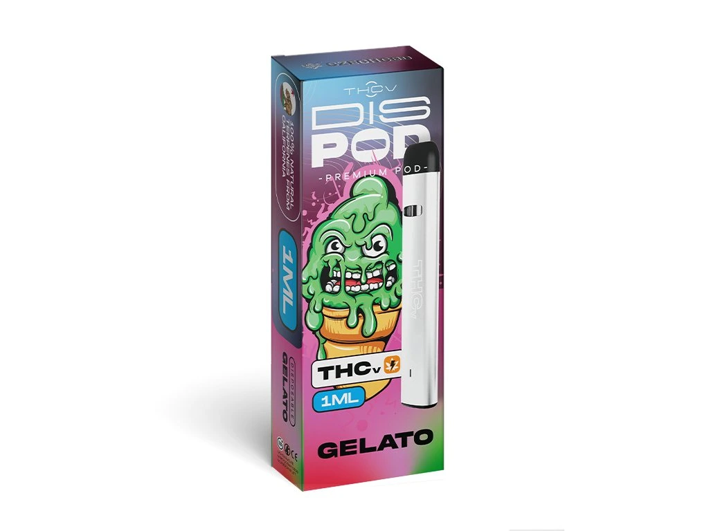 Czech CBD THCV Vape Pen disPOD Gelato, 25 % THCV, 67 % CBG, 1 ml