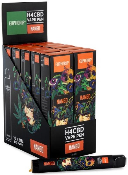 Euphoria H4CBD Disposable Vape Pen Mango, H4CBD 50 %, 2 ml