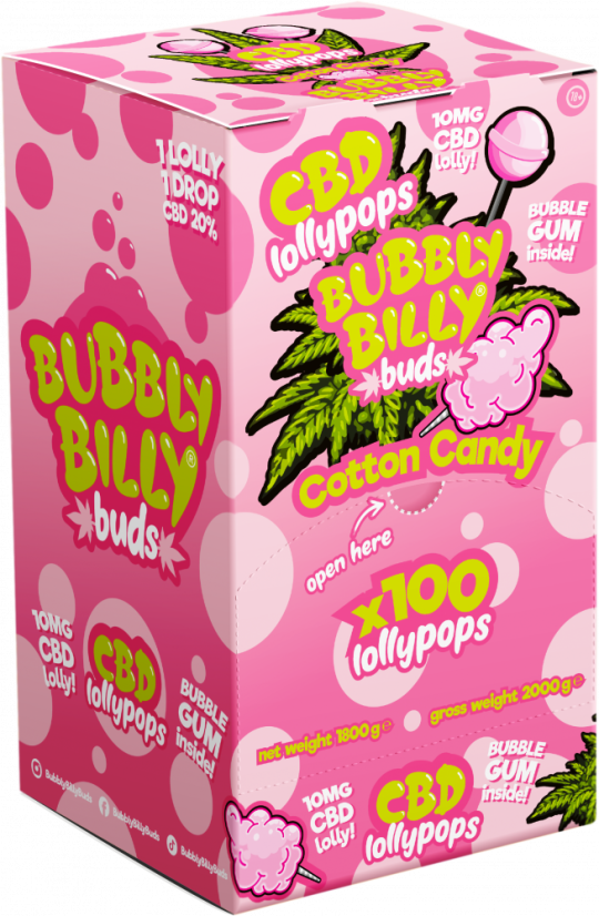 Bubbly Billy Blanzuni 10 mg CBD Cotton Candy Lollies b'Bubblegum Ġewwa ...
